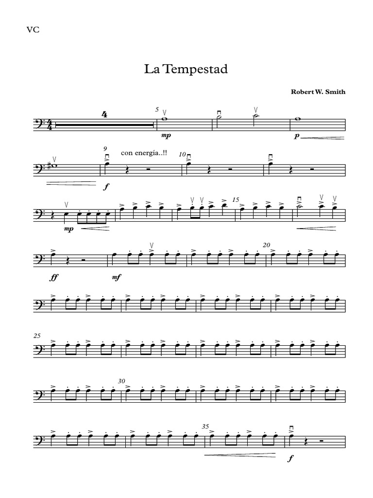 La Tempestad - Vcello Fácil | PDF