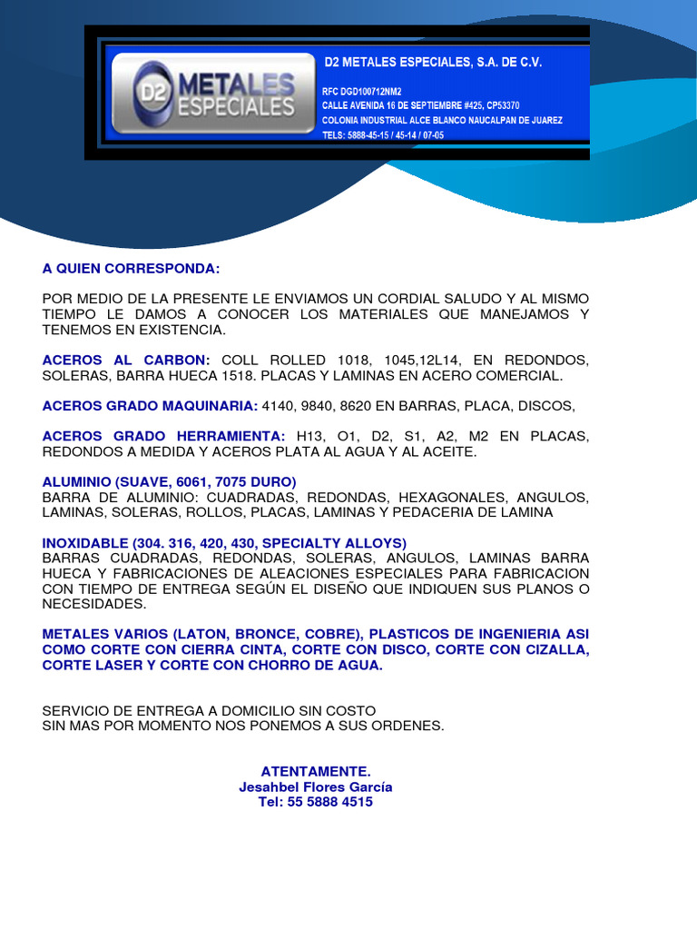 Carta Presentacion | PDF