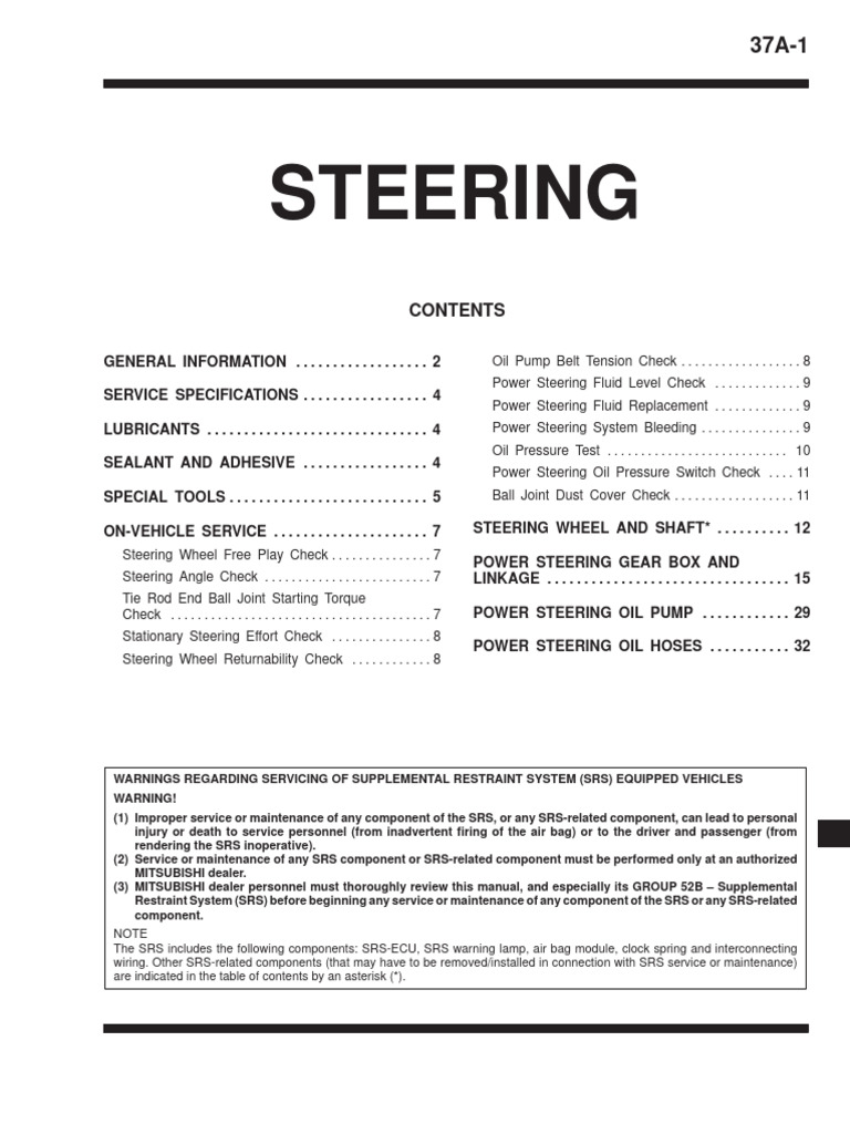 Pajero pinin steering | PDF | Steering | Pump