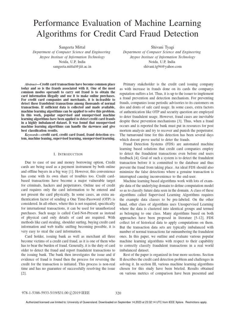 Performance Evaluation of Machine Learning | PDF | Artificial Neural ...