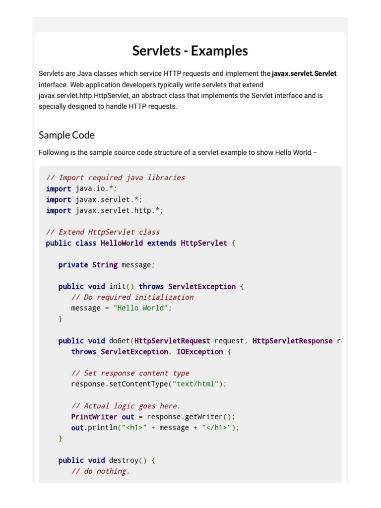 Servlets Examples Pdf Computing Systems Architecture