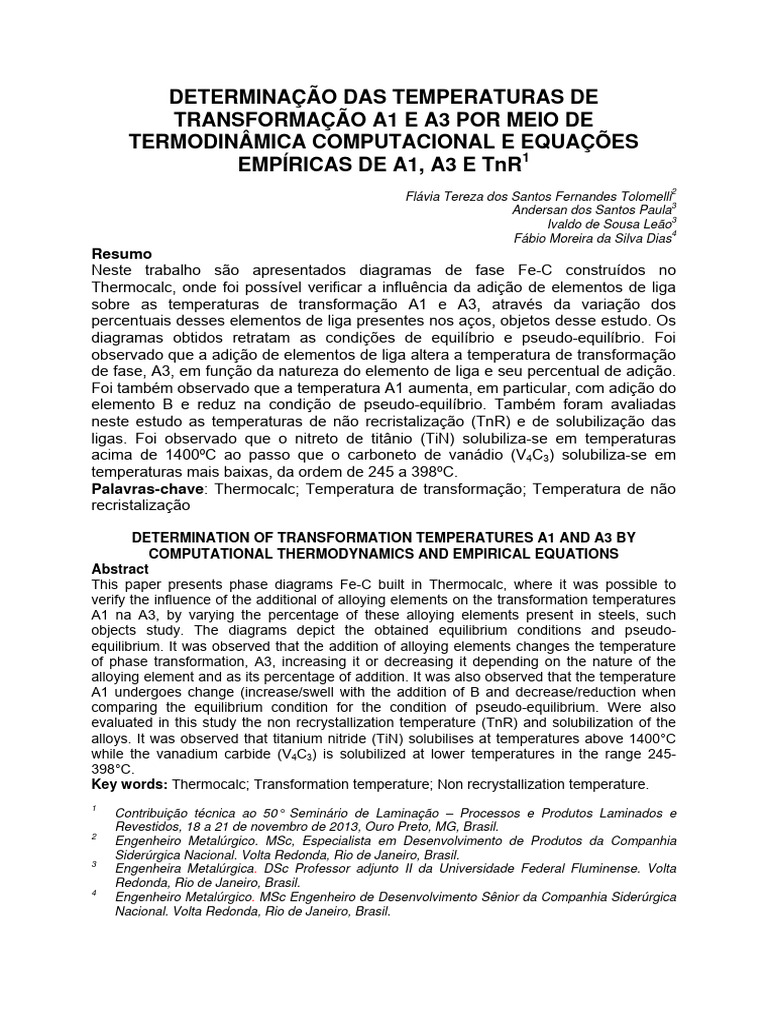 THERMOCAL | PDF | Aço | Física Aplicada e Interdisciplinar