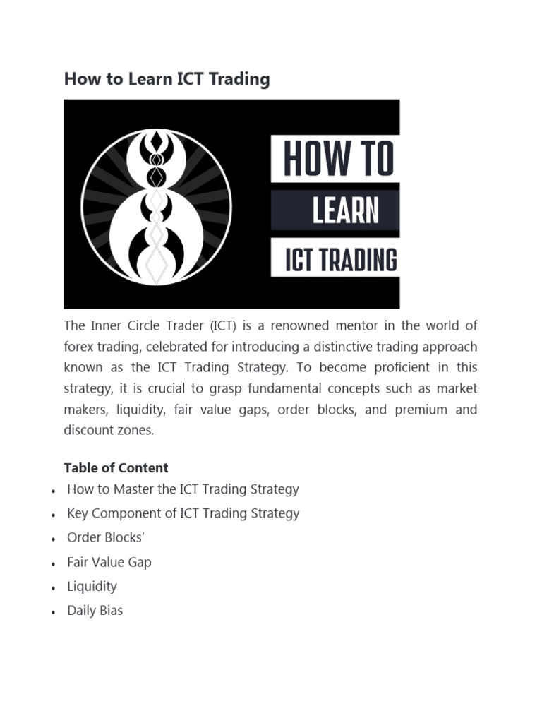 ICT Trading Strategy Guide | PDF | Market Liquidity | Market (Economics)