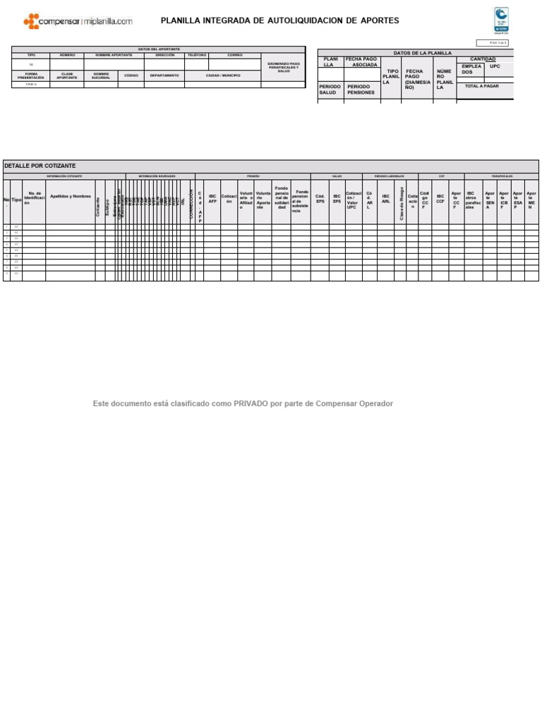Pila Planilla 958 | PDF | Beneficios para empleados | Pensión