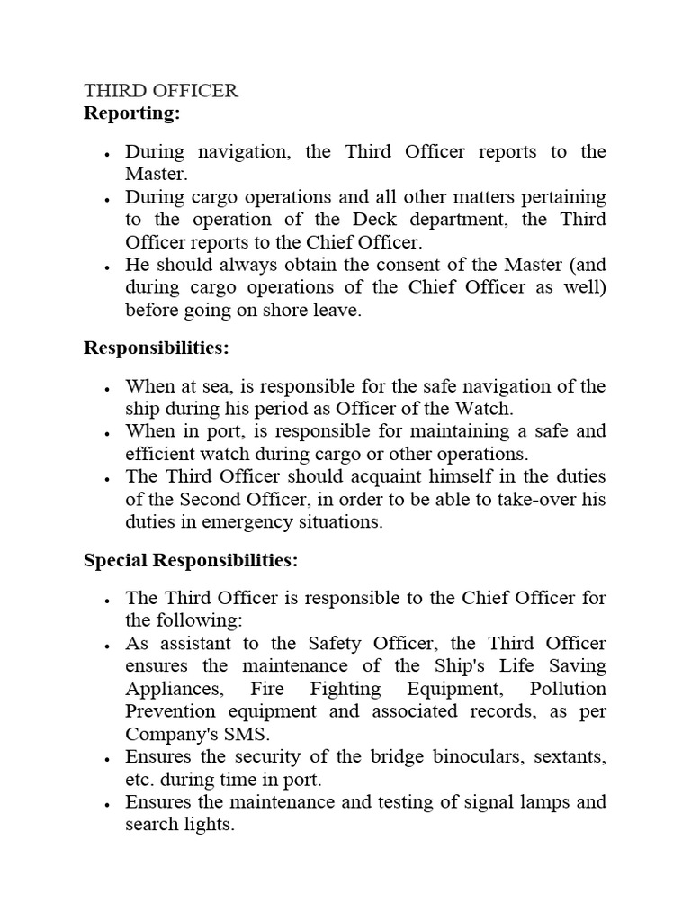Third Officer | PDF | Water Transport | Transport