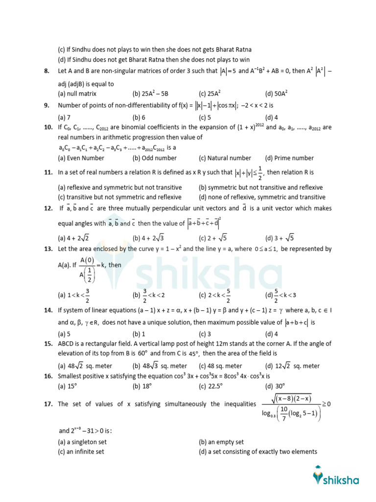 Iit Jee | PDF | Mathematics | Functional Analysis