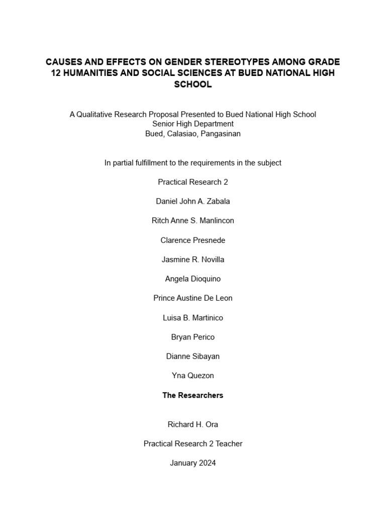 Gender Stereotypes | PDF | Stereotypes | Gender