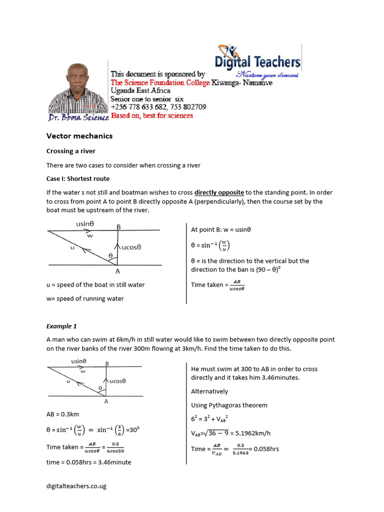 A Level Math Paper 2 Vector Mechanics Relative Velocities | PDF | Euclidean Vector | River