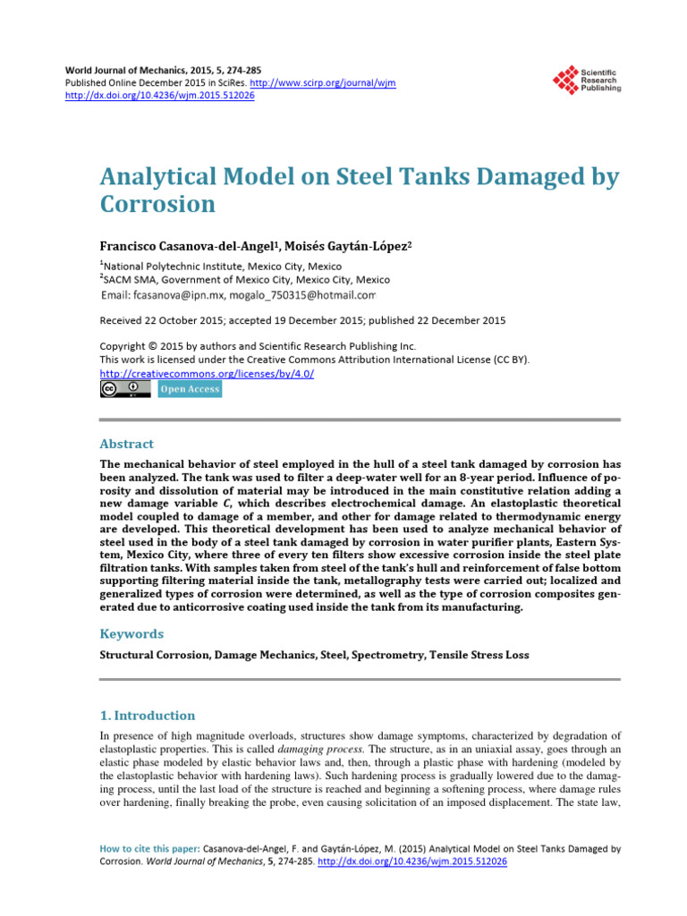 Analytical_Model_on_Steel_Tanks_Damaged | PDF | Corrosion | Oxide