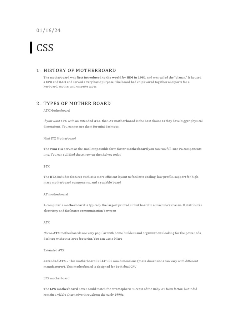 CSS Print | PDF | Bios | Random Access Memory