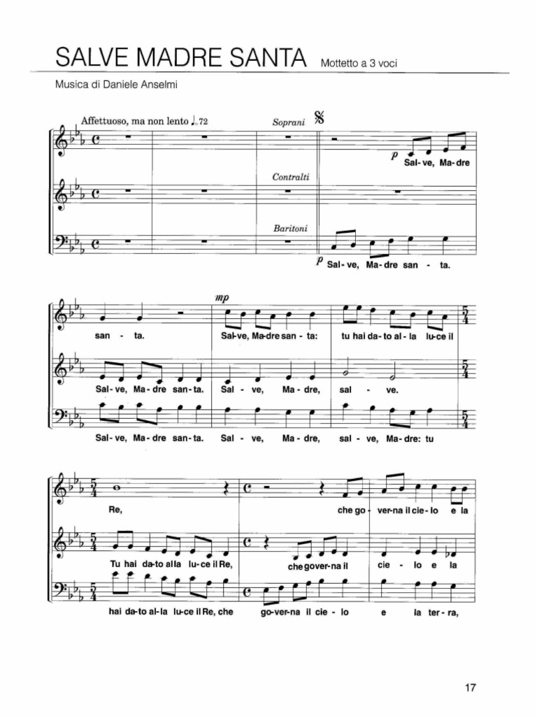 Salve Madre Santa Anselmi | PDF