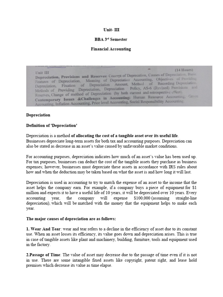 Fa Unit 3 | Download Free PDF | Depreciation | Expense