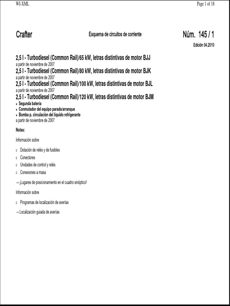 Crafter BJM 2011 Jag PDF | PDF | Relé | Inyección de combustible