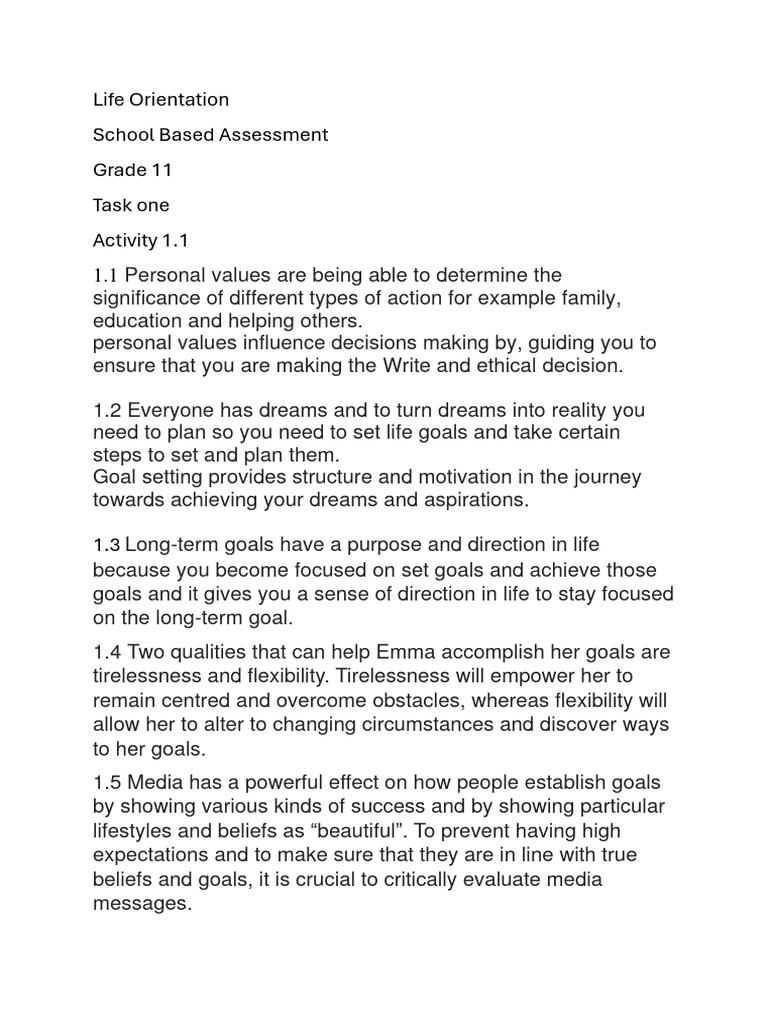 Life Orientation 12 | PDF