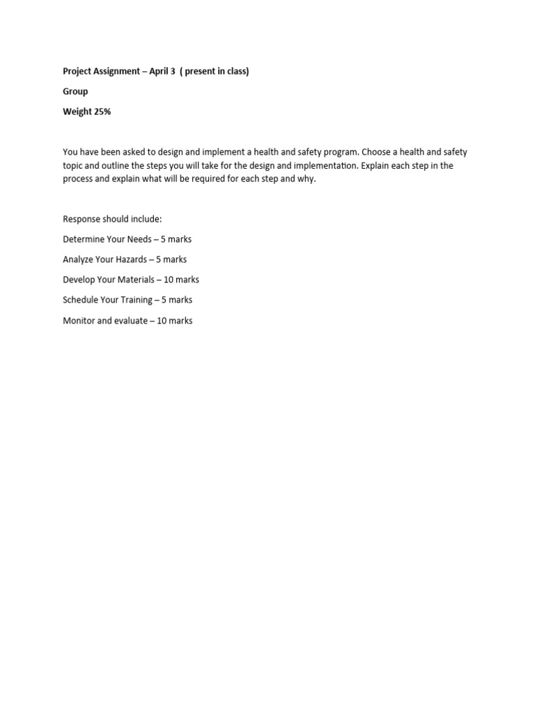 Project Assignment | PDF | Career & Growth