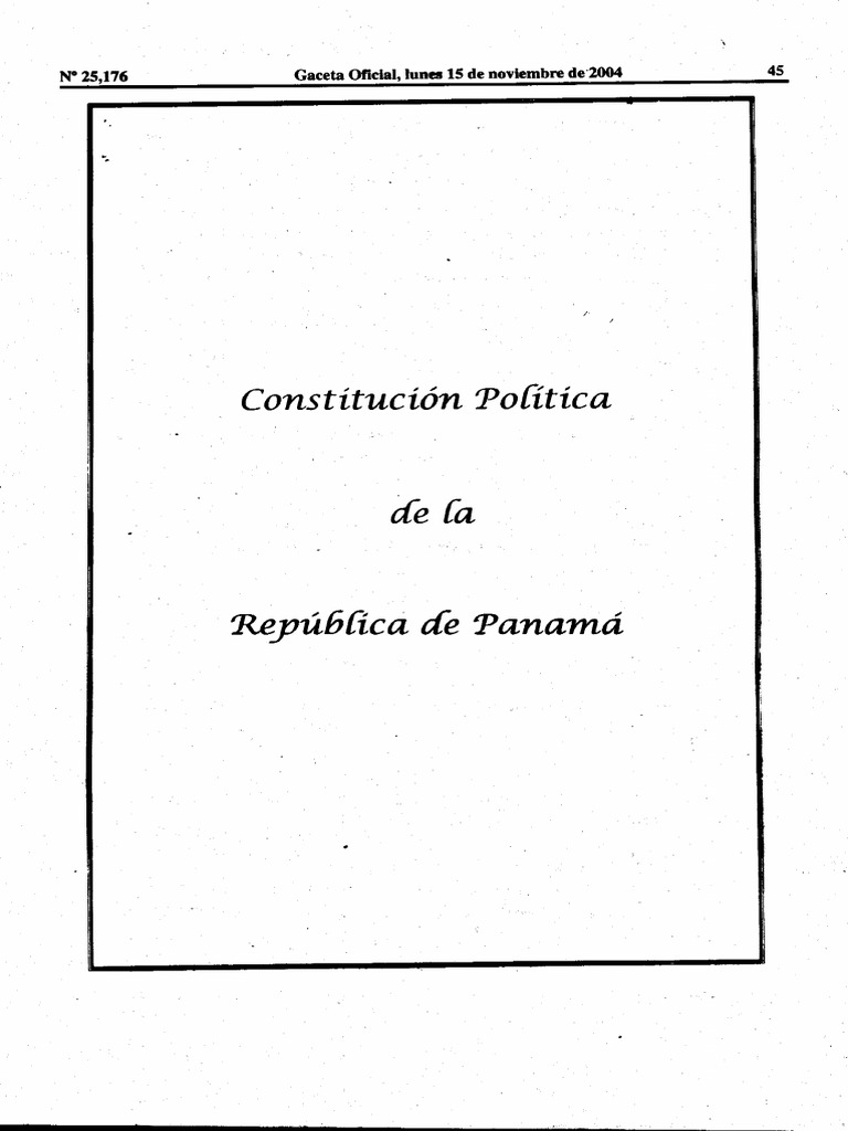 Constitucion de Panama 1972 | PDF