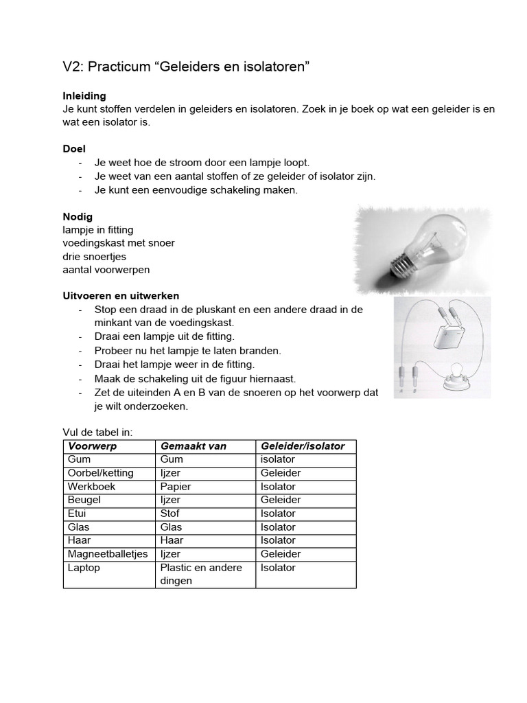 V2 Practicum Geleiders en Isolatoren | PDF
