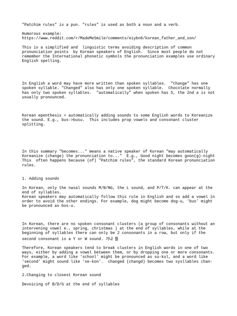 Korean Mis Pro | PDF | English Language | Syllable