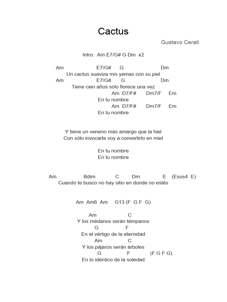 Cactus Gustavo Cerati | PDF