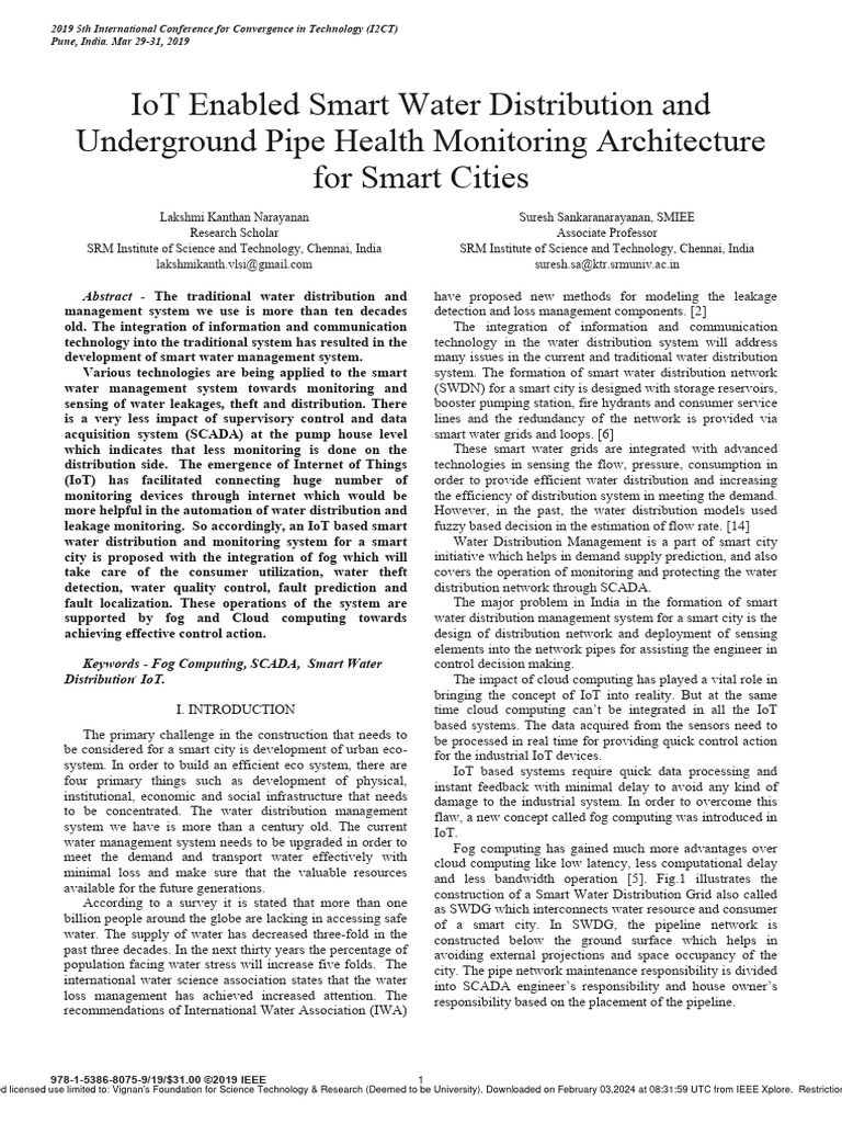 IoT Enabled Smart Water Distribution and Underground Pipe Health ...