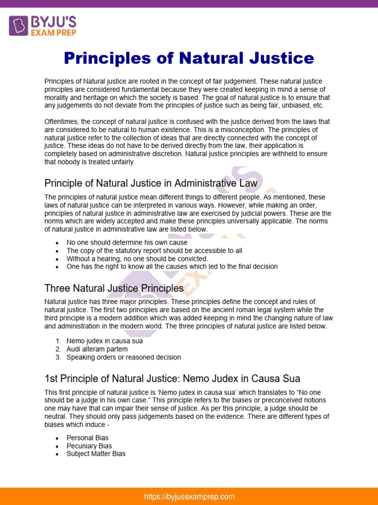 Principles of Natural Justice Upsc Notes 54 | PDF | Justice | Crime ...