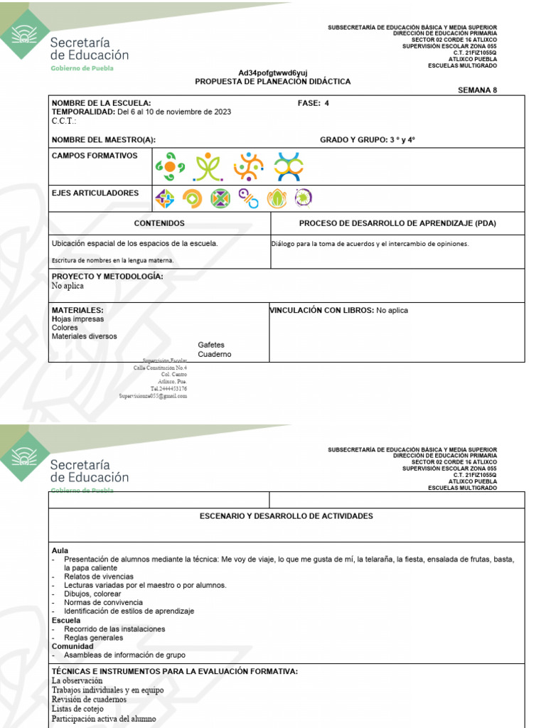 Planeación Multigrado Septiembre Fase 4 | Descargar gratis PDF ...
