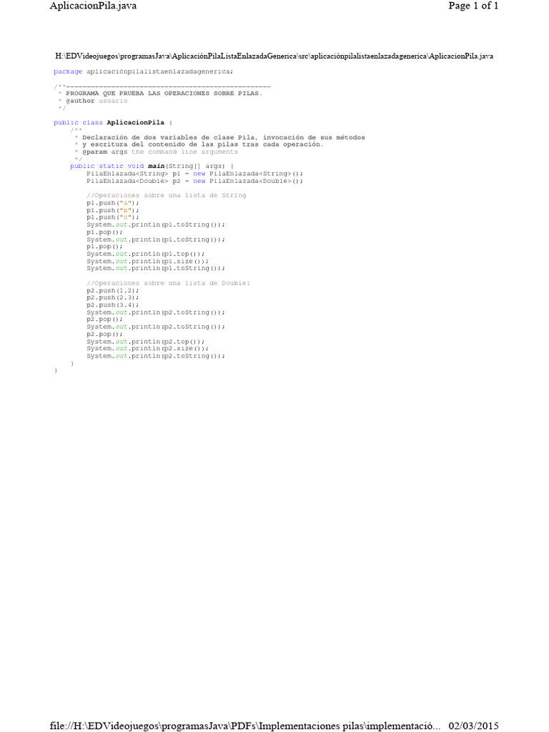 Aplicacion Pila | PDF