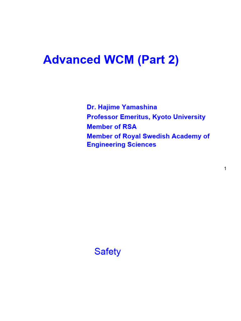080523-Advanced WCM Part 2 (Safety) (78pag) | Download Free PDF | Risk | Safety