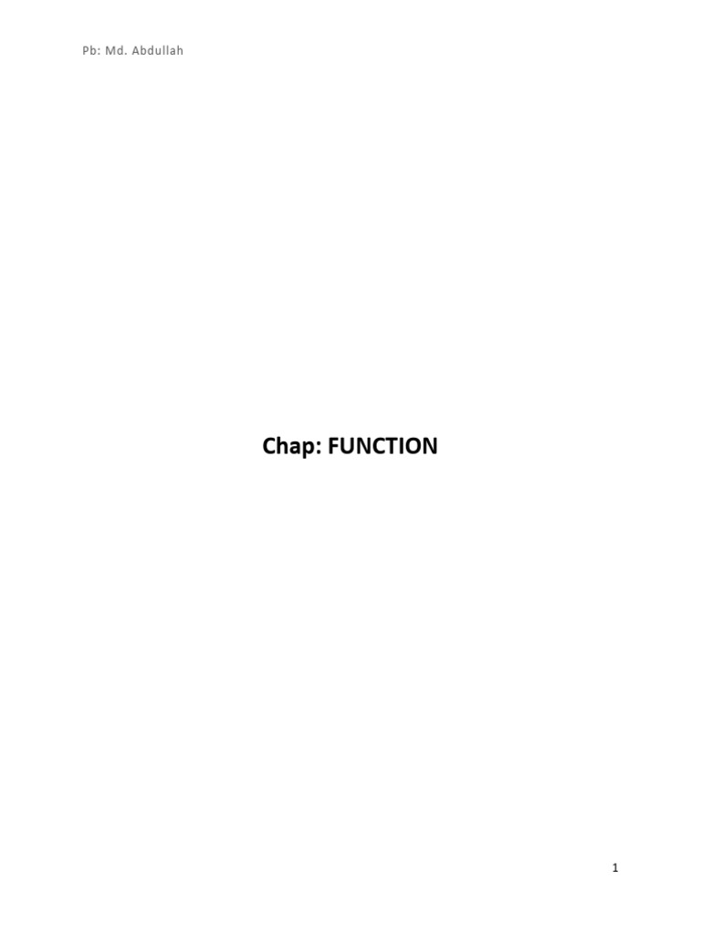 Chap Function | PDF | Function (Mathematics) | Equations