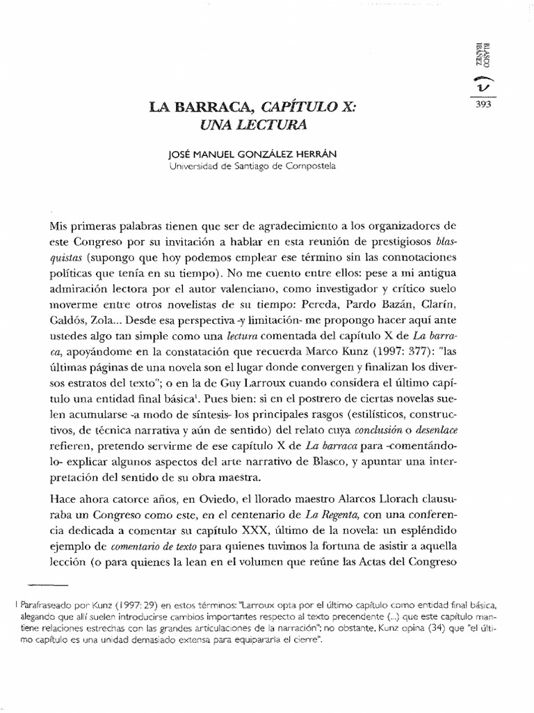 La Barraca Capitulo X Una Lectura 1032249 | PDF | Narración | Novelas