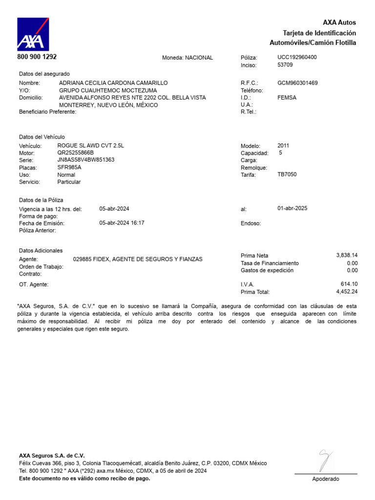 Poliza Auto | Descargar gratis PDF | Seguro | Póliza de seguros