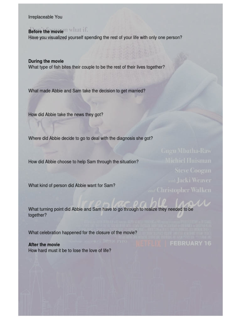 Irreplaceable You | PDF