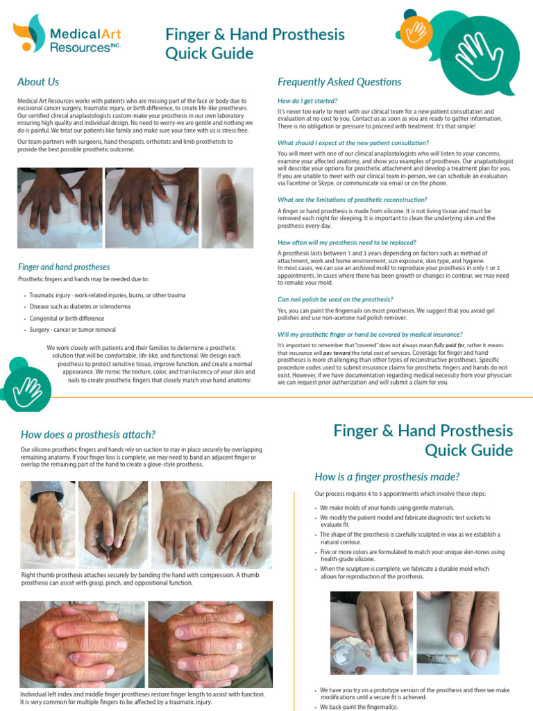 Prosthetic Finger Hand Guide 2021 Medical Art Resources | PDF ...