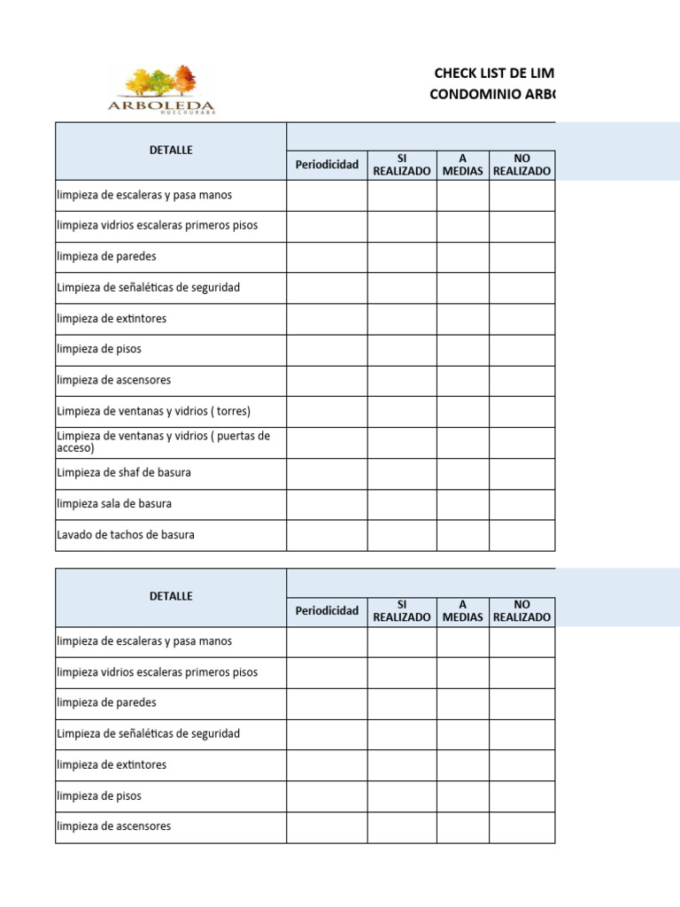 Check_list_de_Limpieza | PDF