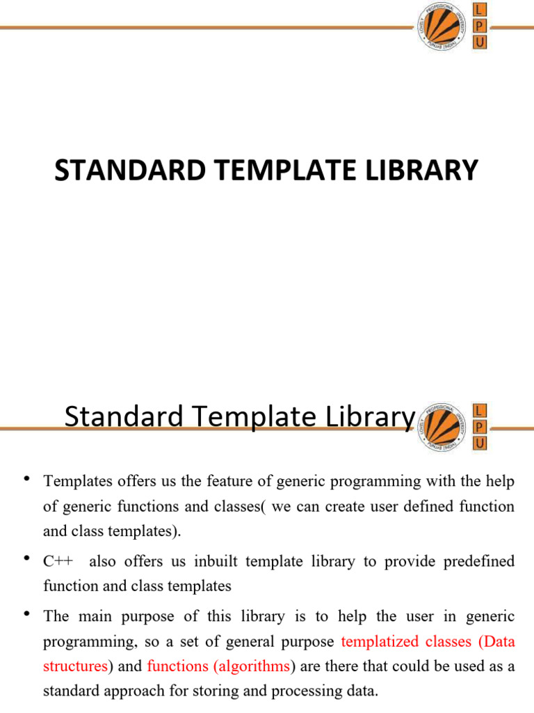 Standard Template Library | PDF | Computer Data | Computer Programming