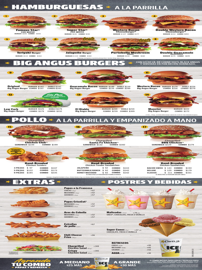 Menú Carl's JR | PDF | Fast Food | American Cuisine