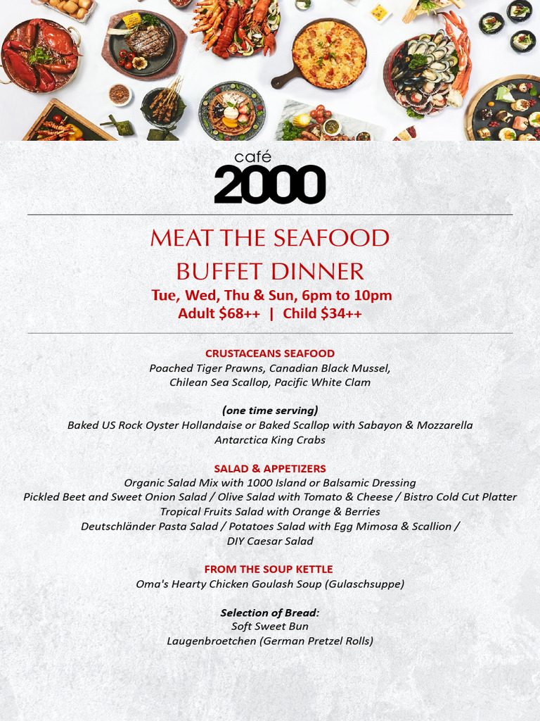 MHS Weekday Buffet Dinner Tue Wed Thu Sun 2sep | PDF | Salad | Thai Cuisine