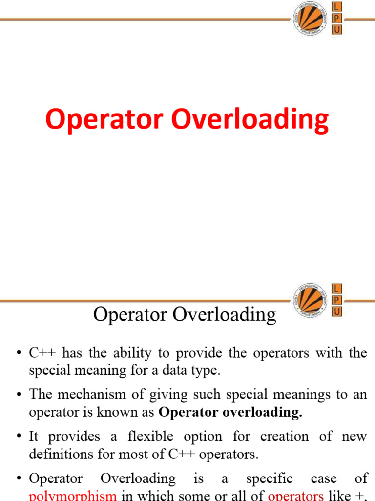 operatoroverloading | PDF | Class (Computer Programming) | C++