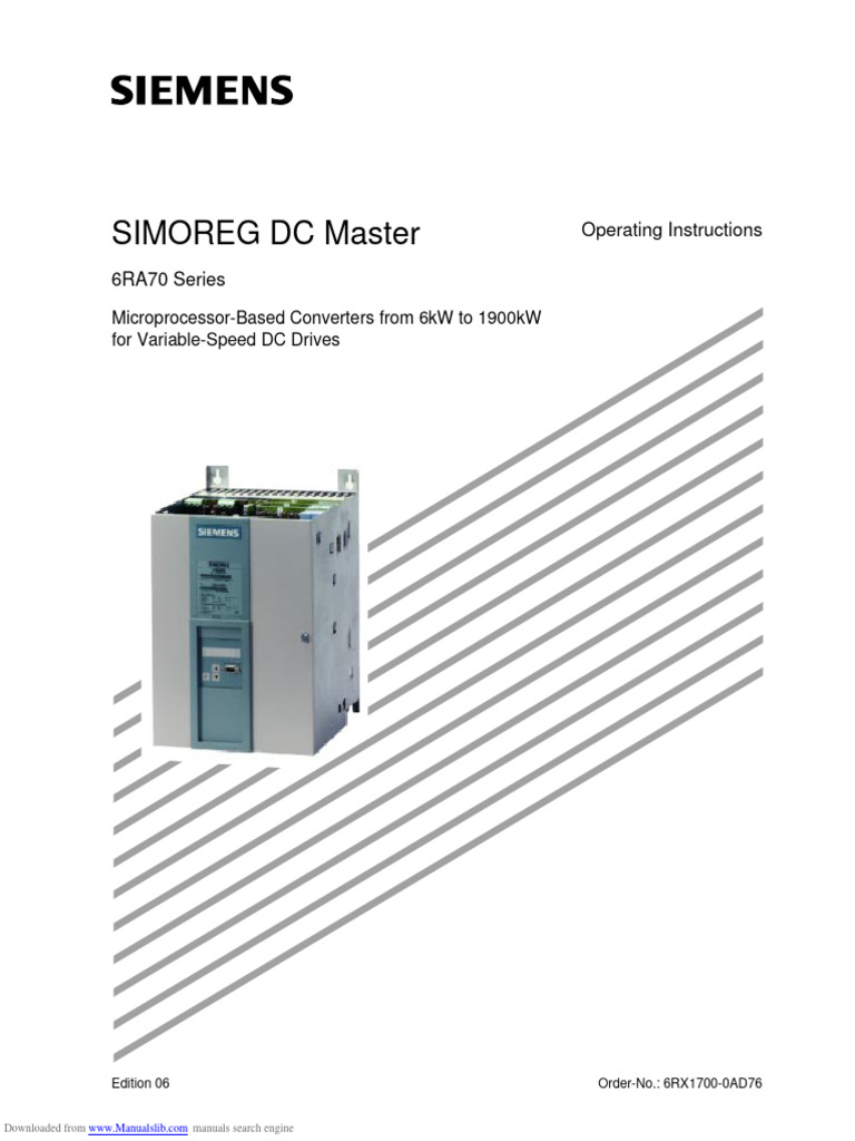 Simoreg DC Master 6ra70286ds22 | PDF | Printed Circuit Board | Power Supply