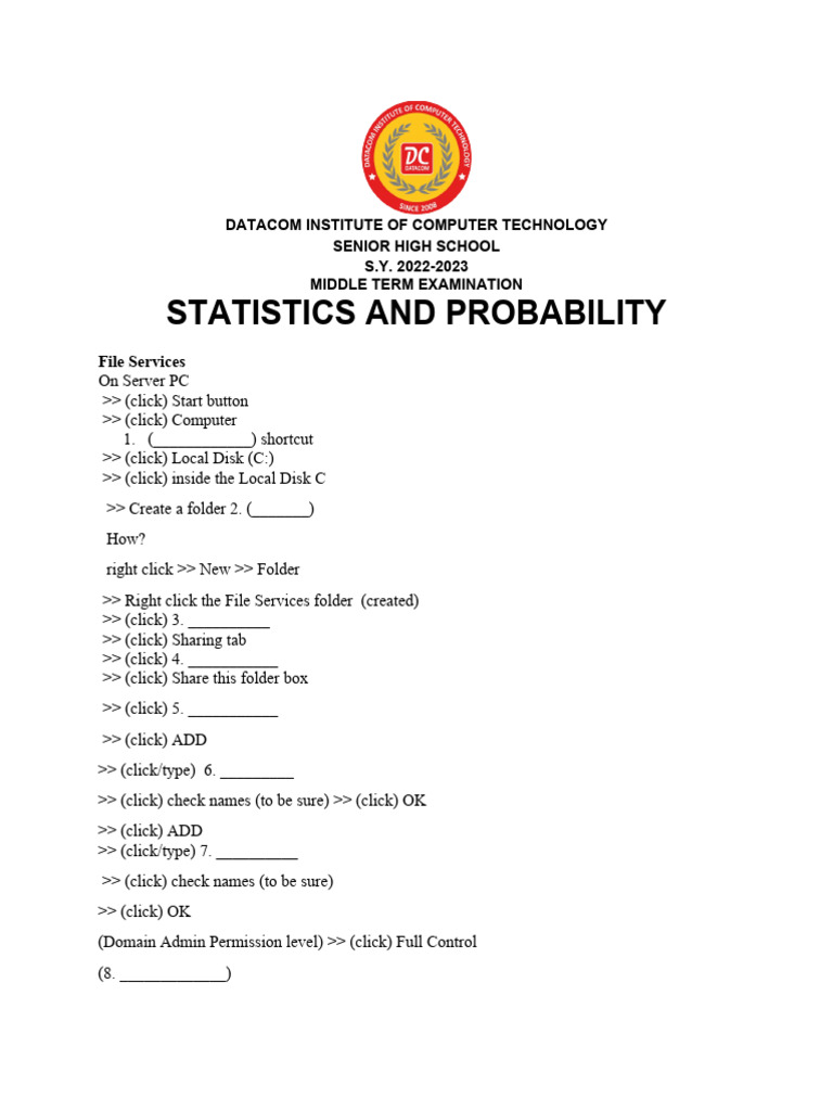 Statistics and Probability | PDF | Computer File | Operating System Technology