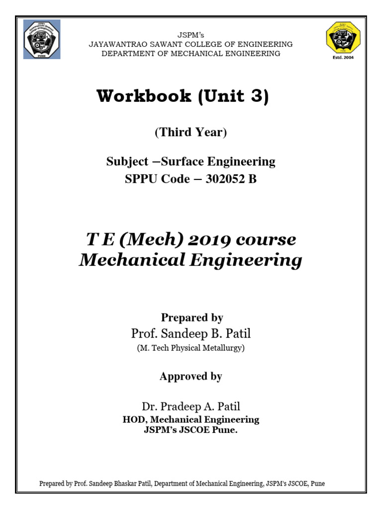 Surface Engineering Workbook Unit 3 | PDF | Materials Science ...