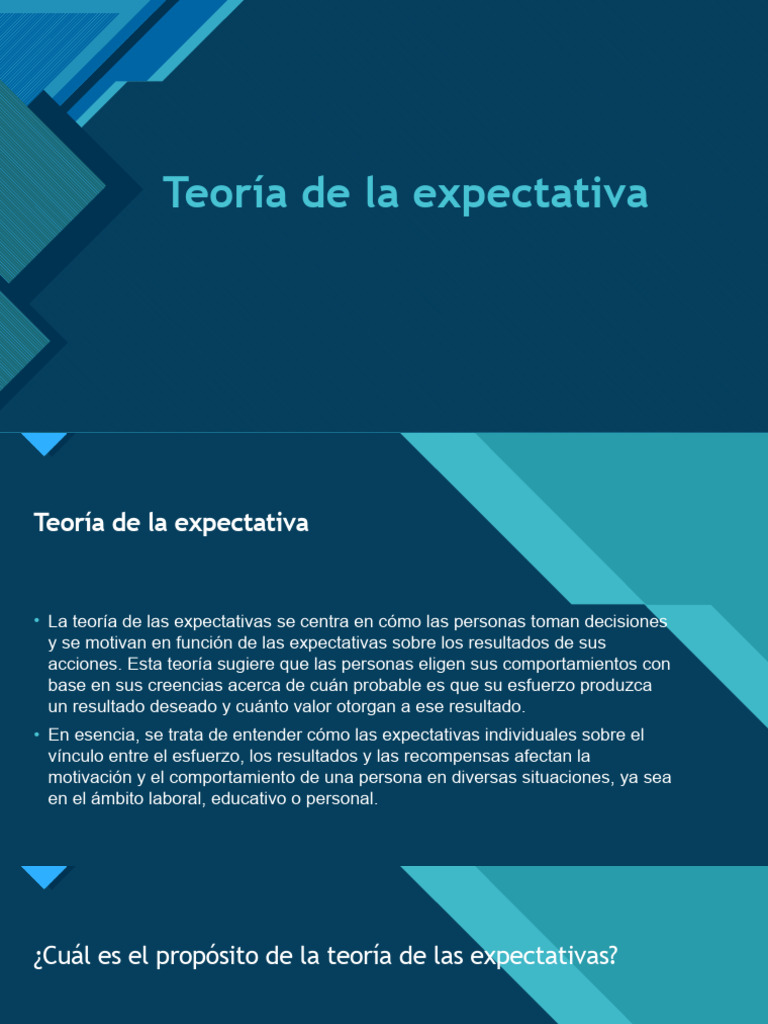 Teoría de la Expectativa y Motivación | PDF | Teoría | Comportamiento