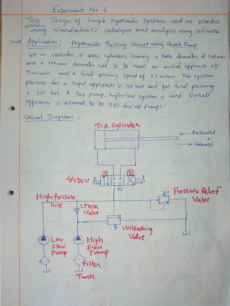 Exp 8 FPCL 21-22 Sem II - Hydraulic System Design | PDF