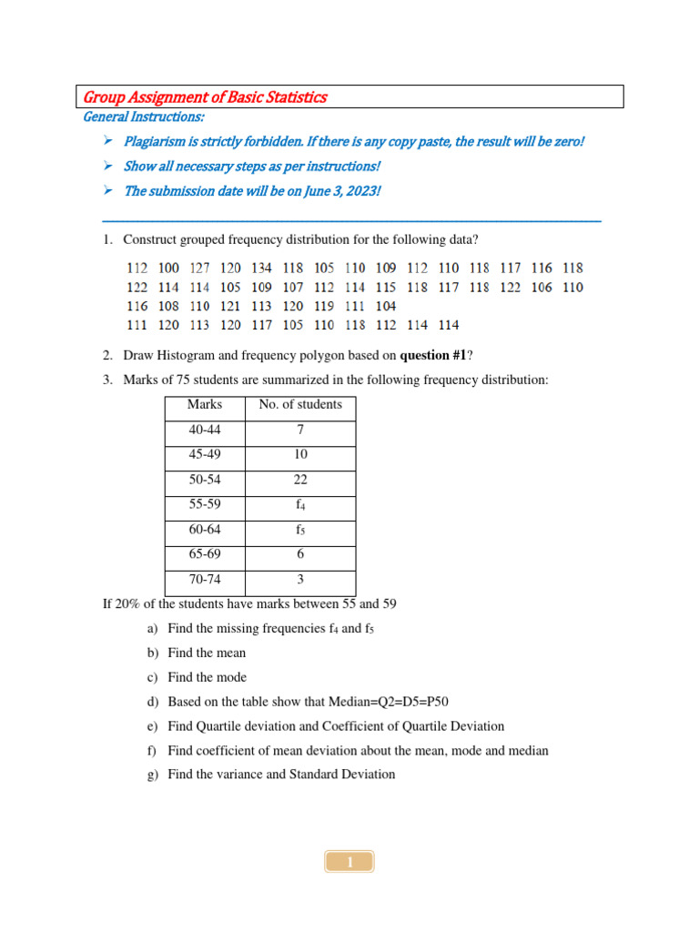 Group Assignment of Basic Statistics | PDF | Skewness | Mode (Statistics)