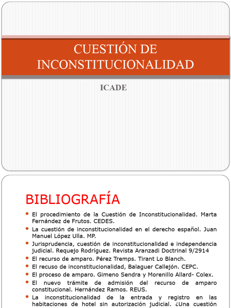 Cuestiã N de Inconstitucionalidad Ii | PDF | Sentencia (ley) | Ley procesal