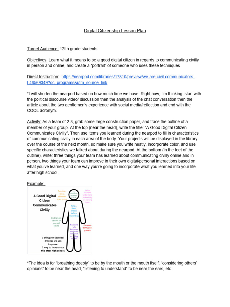 12th Grade Digital Citizenship Lesson | PDF | Social Science | Art