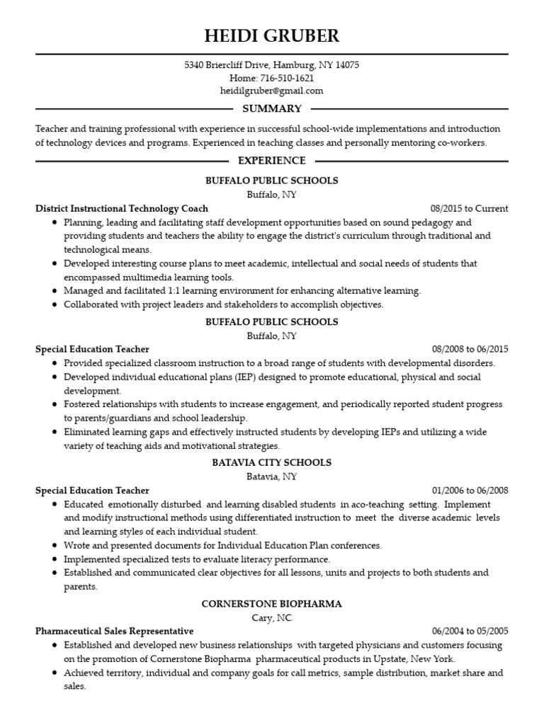 gruber heidi resume 24 | PDF | Teachers | Educational Technology