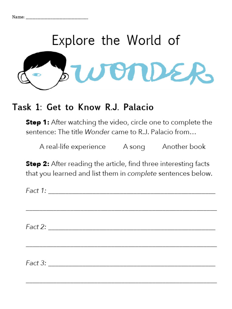 Explore The World of Wonder Handout | PDF | Communication | Social ...