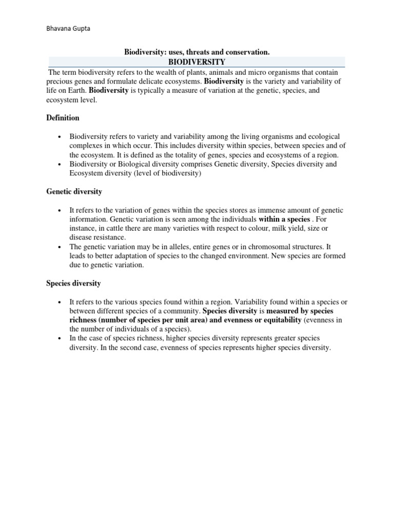 topic-2-biodiversity | PDF | Biodiversity | Kyoto Protocol