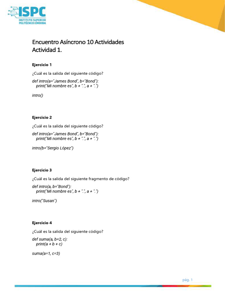 Actividades de Programación en Python | PDF | Función (Matemáticas ...